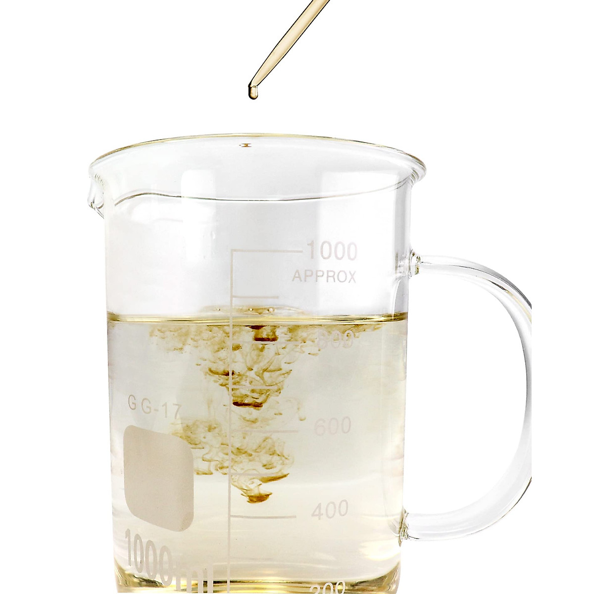 QWORK Beaker with Handle, 1000ml/33.81oz, Measuring Cup, Borosilicate Glass, Beaker Mug with Pouring Spout, 2 Pack