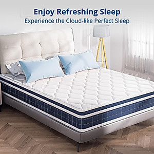 Skyday Queen Mattress, 10 Inch Cooling Queen Size Mattresses in A Box, Gel Memory Foam Hybrid Mattress for Motion Isolation, Pressure Relief,Medium Firm, Breathable, CertiPUR-US, 80"x 60"x10"