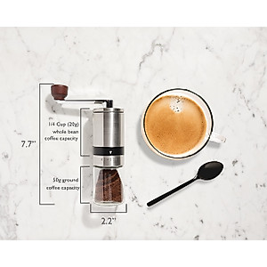 Laguna Pacific Manual Coffee Bean Grinder | 6 Coarseness Settings | Espresso Grinder, Cold Brew, French Press, Drip, | Burr Coffee Hand Grinder Coffee Mill | Home, Portable, Camping, Travel