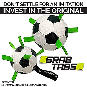 Hyper Pet The Original Quality Grab Tabs Dog Soccer Ball & Dog Football (Indoor-Outdoor Interactive Dog Toy Dog Balls with Easy Grab Tabs) Fun Dog Tug Toy and Dog Ball - 5"
