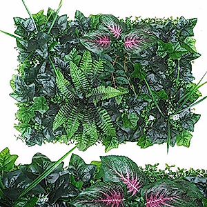 N/F Artificial Boxwood Panels Topiary Hedge Plant, Privacy Hedge Screen UV Protected Suitable for Outdoor, Indoor, Garden, Fence, Backyard and Décor