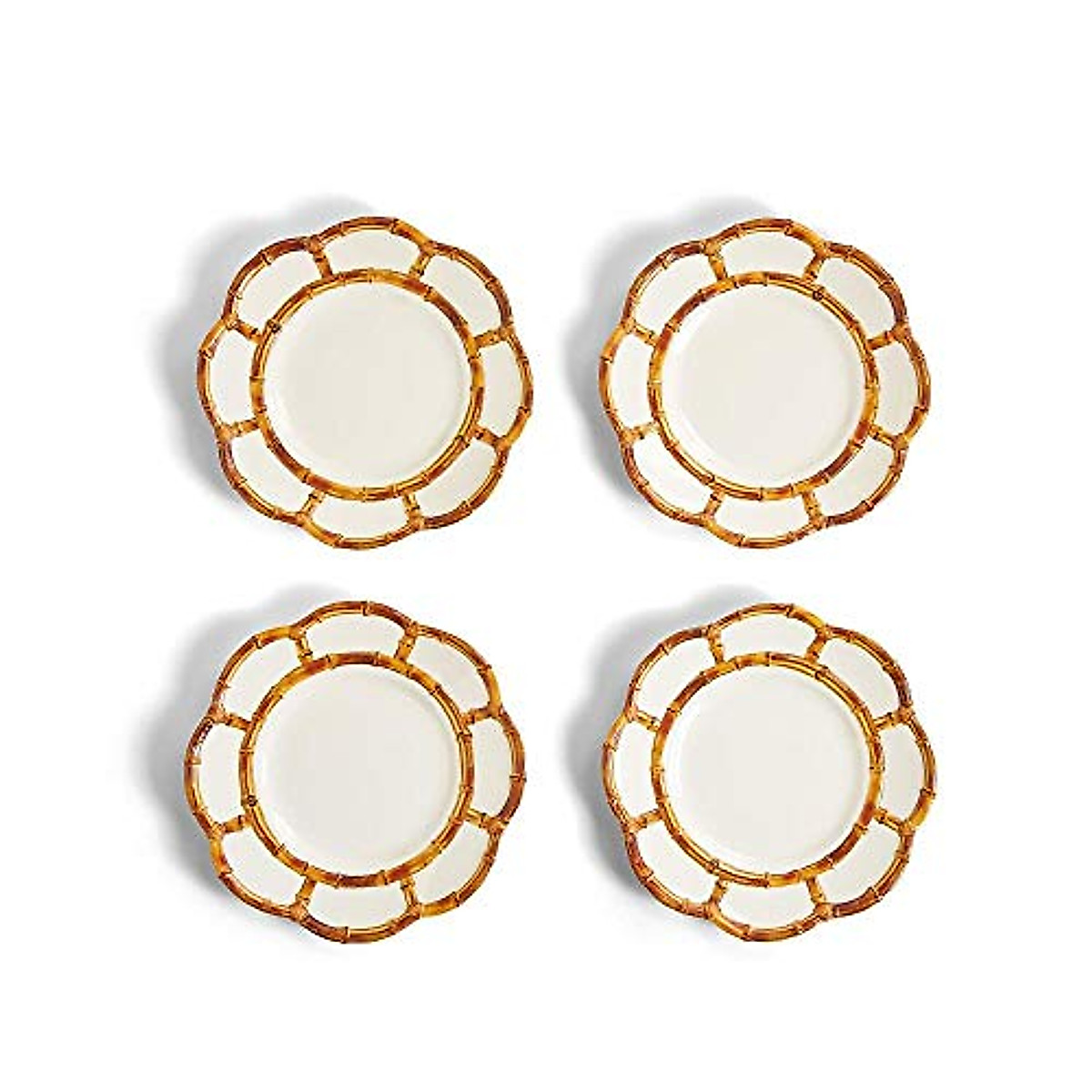 Two's Company Set of 4 Bamboo Touch Accent Plate