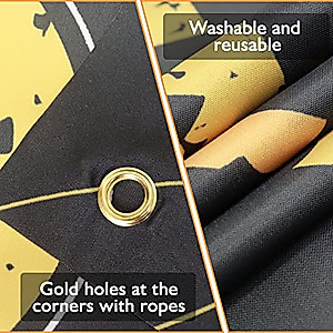 DARUNAXY 40th Birthday Black Gold Party Decorations, Cheers to 40 Years Banner for Men 40 Year Old Birthday Party Supplies, Large Fabric 40 Birthday Backdrop Photography Background for Women