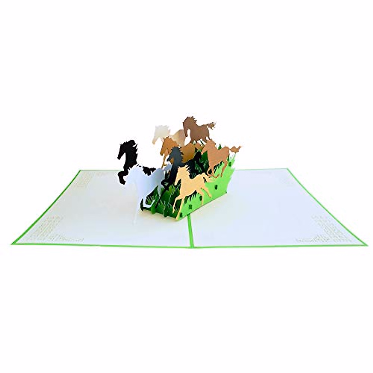iGifts And Cards Inspirational Wild Horses 3D Pop Up Greeting Card - Majestic, Colt, Pony, Mustang, Stallion, Half-Fold, Happy Birthday, Retirement, Just Because, New Business Adventure, All Occasion