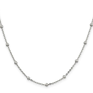 IceCarats 925 Sterling Silver 1.3mm Beaded Ball Chain Necklace 18 inch