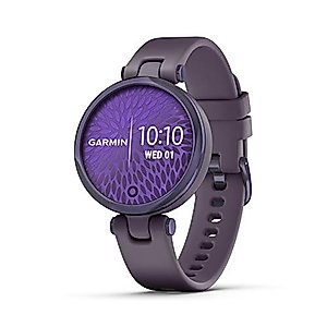 Garmin Lily™, Small Smartwatch with Touchscreen and Patterned Lens, Dark Purple , 1 inch