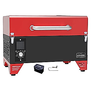 ASMOKE Portable Pellet Grill, Small Smoker Grill for BBQ, Camping, Tailgating, RV Cooking, 8 in 1 Tabletop Mini Outdoor Grills & Smokers, Wood Pellet Smoker 256 Sq. In ideal for Family of 4, AS300 (RED)