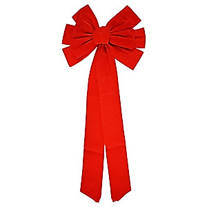 Black Duck Brand Set of 8 Christmas Red Velvet Bows 26" Long 10" Wide 10 Loop Holiday/Christmas Bows!
