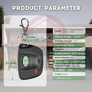 2X 912 Genie 12 Dip Switch Garage Door Opener Remote Replacement,GT90-1 AT90-1 GPT90-1 MAT90 GT912 3-Year-Warranty