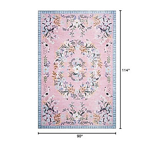 Loloi Rifle Paper Co Palais Rose/Sky 7'-6" x 9'-6" Area Rug