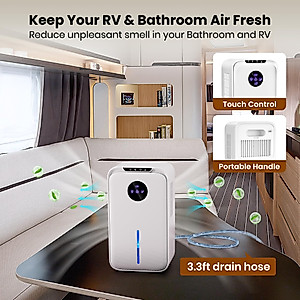 Dehumidifier,88OZ Dehumidifier for Bedroom With Drain Hose Quiet Small Dehumidifier for Bathroom Home Room Basement Portable Mini Dehumidifiers for RV Closet （800Sq.ft)
