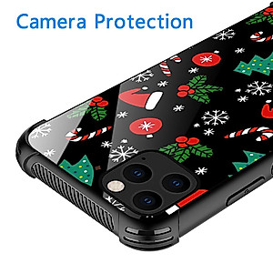 DJSOK Case Compatible with iPhone 13 Pro, Christmas Snowflakes Stars Tree with 4 Corners Shockproof Protection Soft Silicone TPU Bumper and Hard PC Pattern Back Case for iPhone 13 Pro