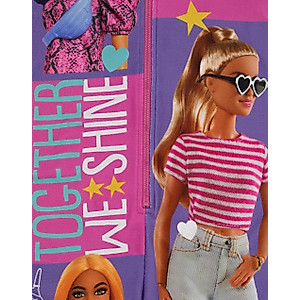 Barbie Girls Onesie | Young Ladies Pink All in One Sleepsuit Pyjamas | Together We Shine Character Bodysuit PJs