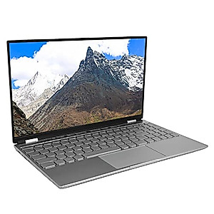 Business Laptop, 180 Degree Flip 1920 X 1080 Backlit Keyboard 100-240 V 15.6 in. Travel Laptop for Windows 10 (16G+256G US Plug)