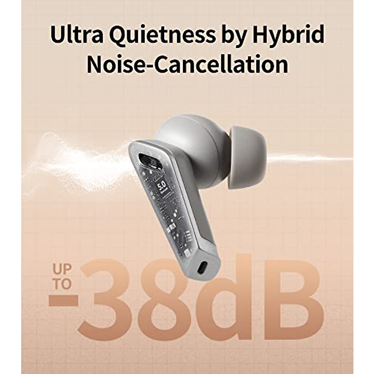 Edifier NB2 Pro True Wireless Earbuds, Hybrid Active Noise Cancelling Bluetooth Headphones, SBC Audio 32 Hours Playtime Ear Buds, USB C Fast Charge IP54 Waterproof App Control in-Ear Earphones