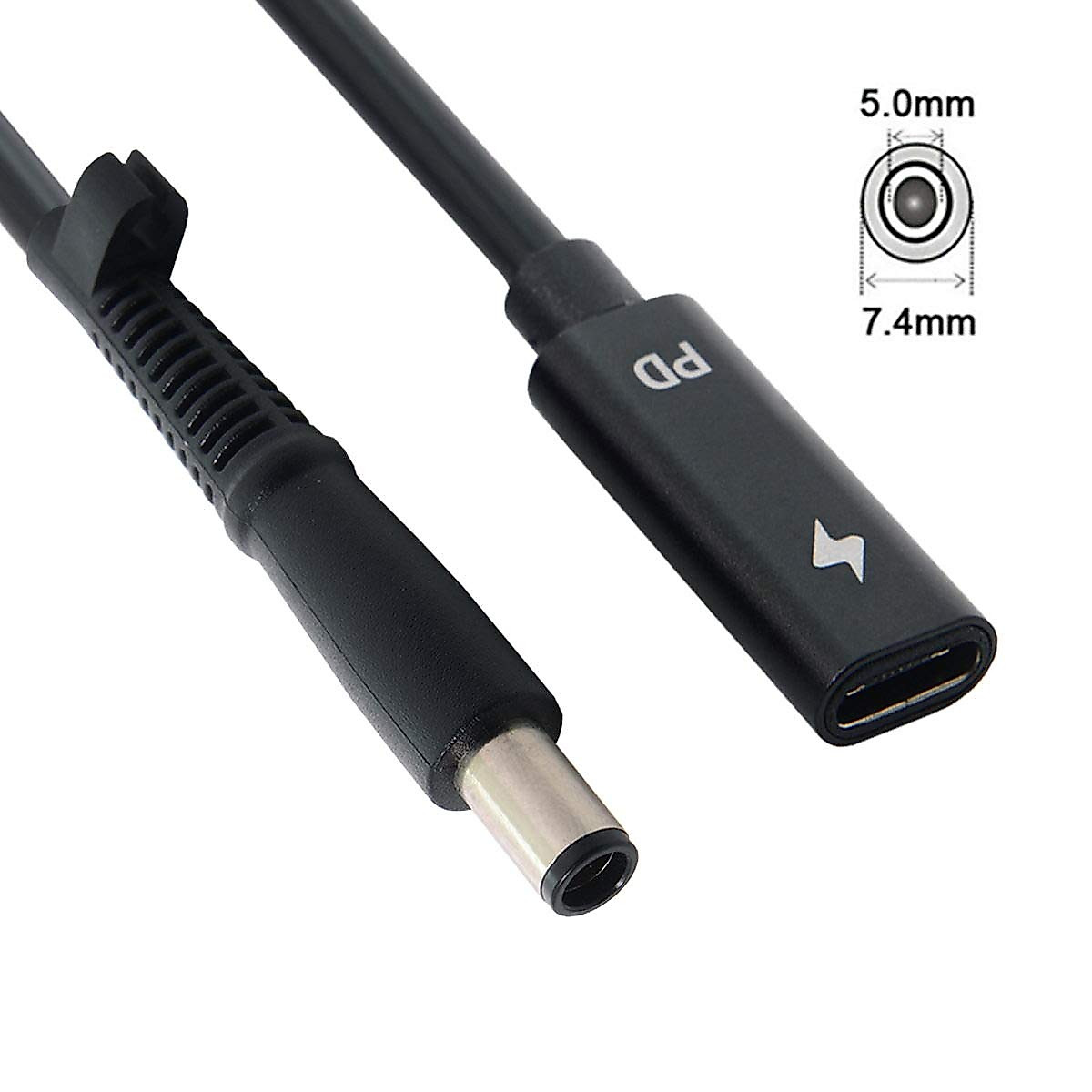JSER Type C USB-C Female Input to DC Power PD Charge Cable fit for Laptop 18-20V (7.4x5.0mm)…