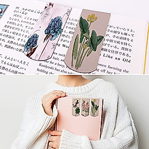 12PCS Magnetic Bookmarks - Magnet Page Markers Page Clips Assorted Book Markers Set with Exquisite Pattern, Bookmarks for Women, Students, and Book Lovers(Floral Style)
