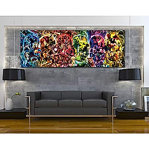 HNTHBZ Fashion Canvas Poster The Infinity Saga - Marvel Cinematic Universe Wall Art Avengers Endgame Silk Printed for Room Decor Painting (Size (Inch) : 16X45 inch No Framed)