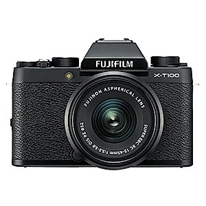 Fujifilm X-T100 Mirrorless Digital Camera w/XC15-45mmF3.5-5.6 OIS PZ Lens - Black