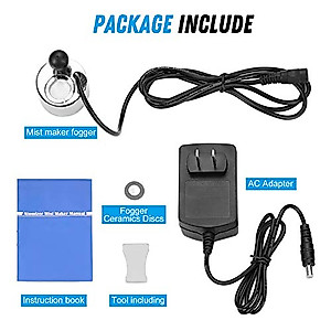 FITNATE Mist Maker, Upgraded Fogger Water Fountain Pond Fog Machine Atomizer for Halloween Gatherings, Festivals, and Other Holidays, with Ceramic Disc Tools