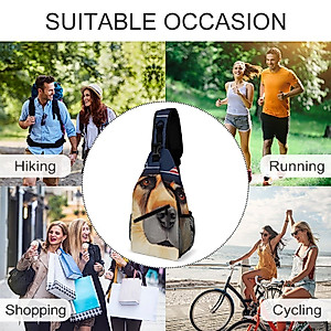 NAWFIVE Sling Bag German Shepherd Dog Crossbody Backpack with Anti Theft 4th of July Adjustable Shoulder Bag for Travel,Hiking,Cycling,Camping