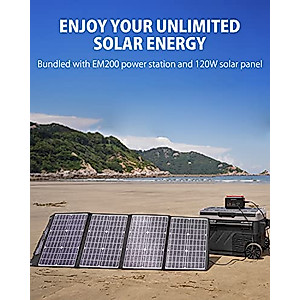 ELECAENTA 120W Portable Solar Panel for Power Station, 24% High Efficiency, PD 45W USB C/DC/QC 3.0, Foldable Monocrystalline ETFE Solar Charger, IPX5 Waterproof for Outdoors Camping Off Grid