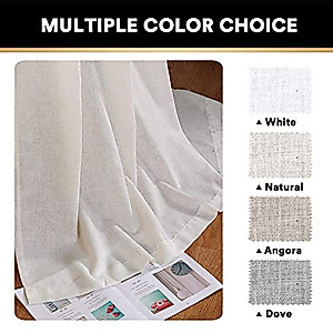 Natural Linen Blended Curtains Tab Top Linen Curtains for Living Room Home Decor Soft Rich Material Light Reducing Bedroom Drape Panels, Set of 2, 52 x 84 -Inch - Natural