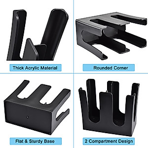 Samhe Cup Dispenser, 2 Compartment Coffee Cup and Lid Holder for 5oz-16oz Paper Plastic Cups, Cup Organizer for Table Countertop Coffee Station Bar Office