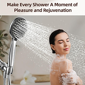 RAINVISTA High Pressure Handheld Shower Head, 5 Functions High Flow Shower Head with Handheld Powerful Spray Shower Head for Improving Water Pressure even at Low Pressure