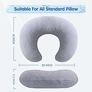 Witeasy Nursing Pillow and Positioner, Bottle Breast Feeding Pillows with Removable Cotton Blend Cover (Solid-Gray)