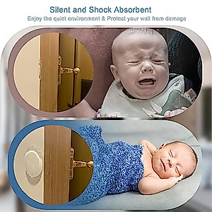 INTEGEAR Door Stoppers Wall Protector, 8PCS Transparent Round Wall Door Handle Stoppers - 1.57" Self-Adhesive Rubber Bumpers, Wall Shield Cushions for Protecting Walls and Furniture