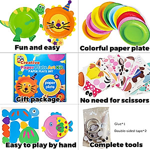 10Pcs Animal Paper Plate Kit for Kids, DIY Art Supplies Project for Children, Game for Preschool Classroom Party, Fun and Educational Gift for Easetr Birthday Holiday Christmas Crafts for Girls Boys
