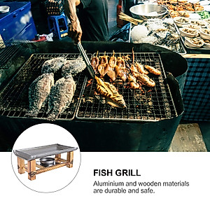 Cabilock Sizzling Steak Plate with Wooden Base Cast Iron Griddle Skillet Server Plate Steak Pan Home or Restaurant Use