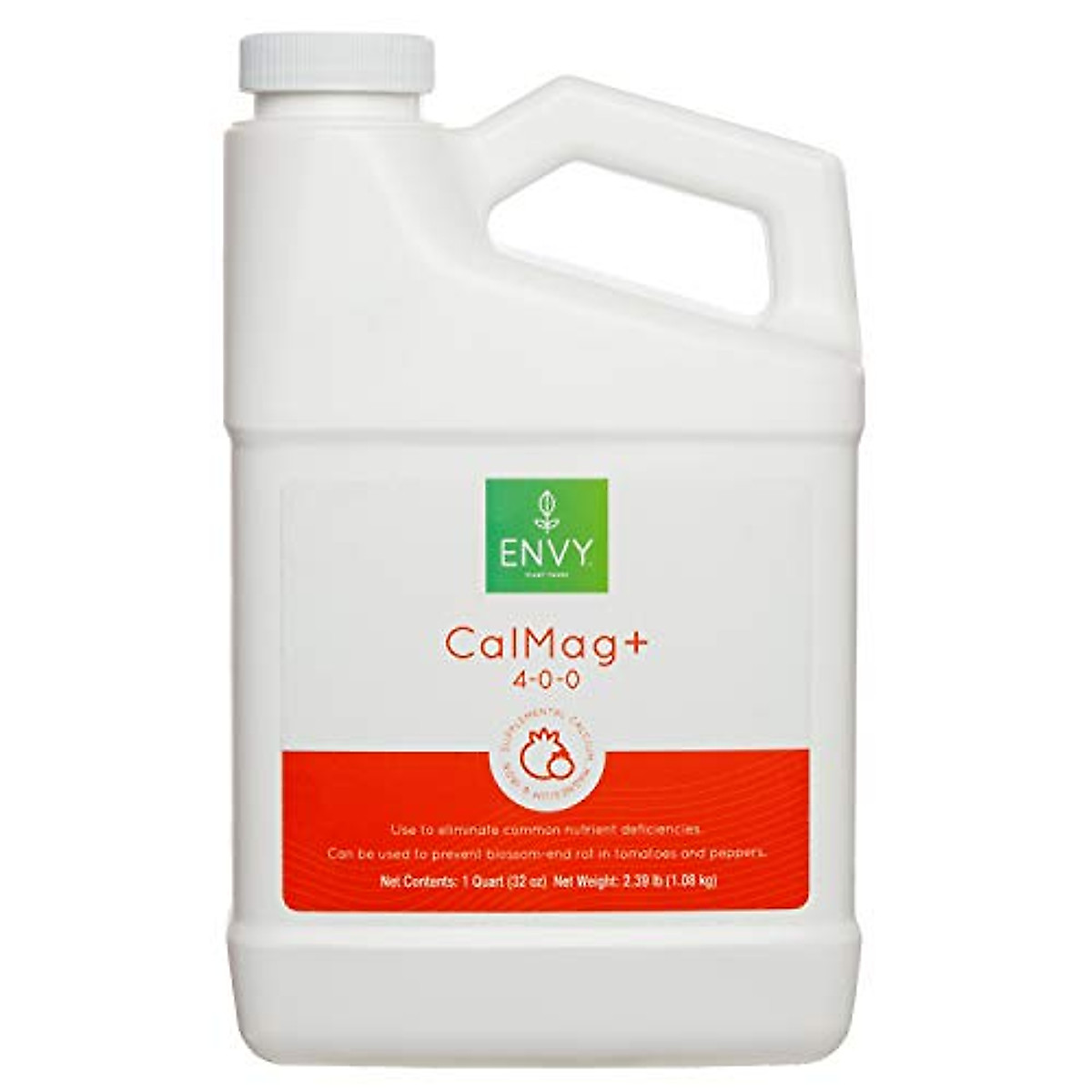 ENVY CalMag+ (4-0-0) Professional Grade Calcium, Magnesium and Iron Liquid Plant Food Supplement for Hydroponics & Soil (Quart)
