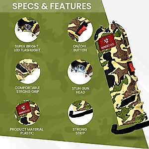 Avenger Defense Stun Gun for Self Defense - Protection Device for Women - Portable LED Flashlight (Chartreuse Green, Plastic)