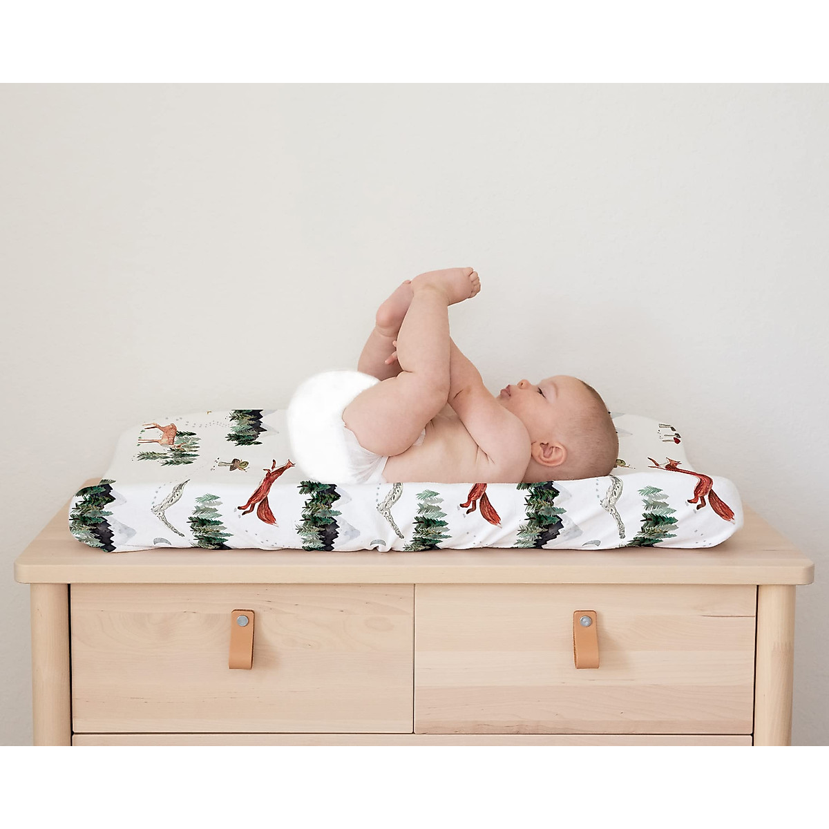 Baby Changing Pad Cover 2-Pack for Boys, Girls (Woodland Forest Animals) - Premium Fitted Sheets Baby Diaper Changing Table Cover - Buttery Soft Cotton Blend