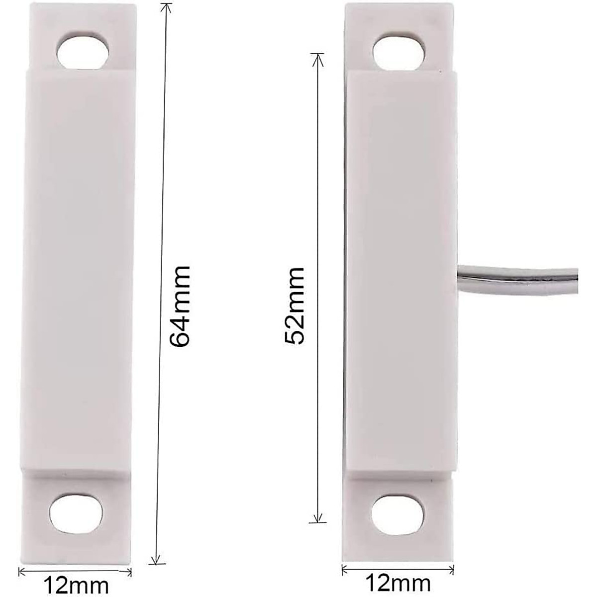MC-32 NC Surface Mount Wired Security Window Door Contact Sensor Alarm Magnetic Reed Switch, for Home Security and Burglar Alarm Systems, Sets of 5, White