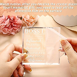 Yalikop Gifts for Women Acrylic Desk Boss Lady Office Decor Inspirational Quotes Boss Appreciation Keepsake And Paperweight for Birthday Christmas Gift(White, Classic Style)