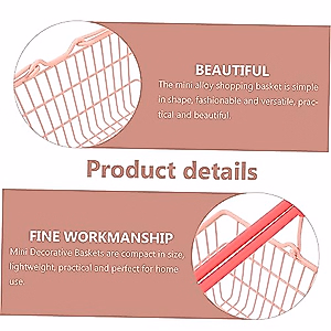 TIDTALEO Shopping Basket Hanging Basket Grocery Basket Makeup Hamper Plastic Storage Baskets Storage Baskets Pink Storage Basket Shopping Storage Basket Pretend Play Shopping Basket