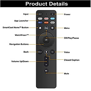 New Replacement Voice Remote Control XRT260 fit for Vizio V-Series Smart TV V756-J03 V756x-J03 V505C-J09 V705-J01 V705x-J03 V705-J03 V755-J04 V435-J01 V505-J01 V505-J09 V555-J01 V585-J01 V706-J03