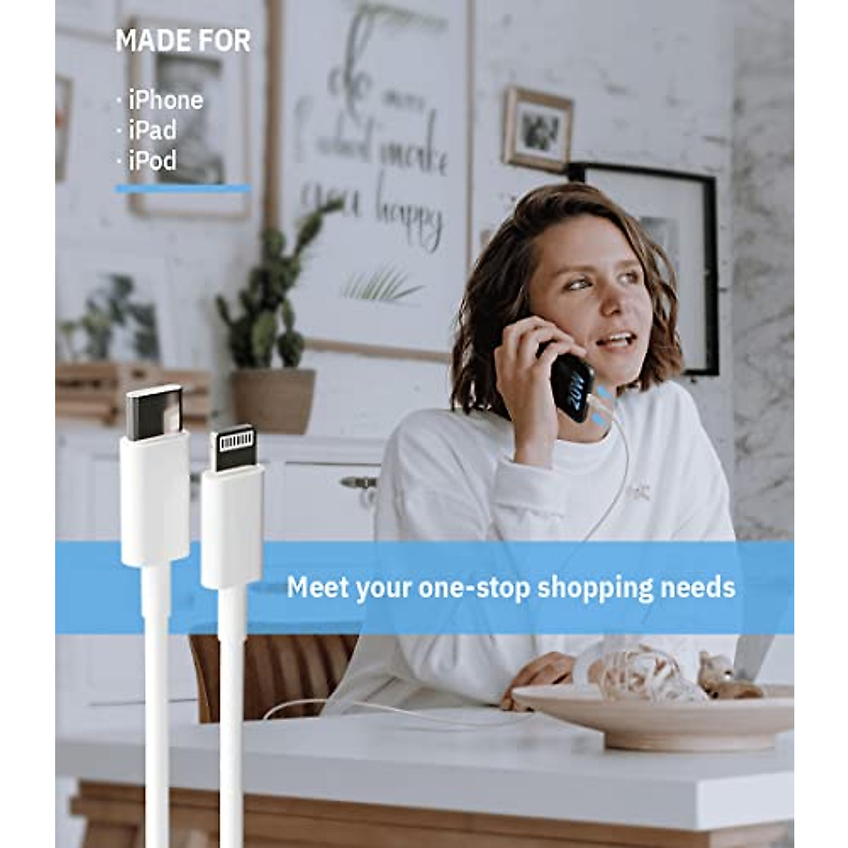 Fast Charger iPhone, 20W USB C Wall Charger with MFi Certified 6 FT Charger Cable Type C Charger Adapter Compatible with iPhone 14/14 Mini/14 Pro Max/13/13 Mini/13 Pro Max/11 Pro Max/XS Max/XS/XR/X