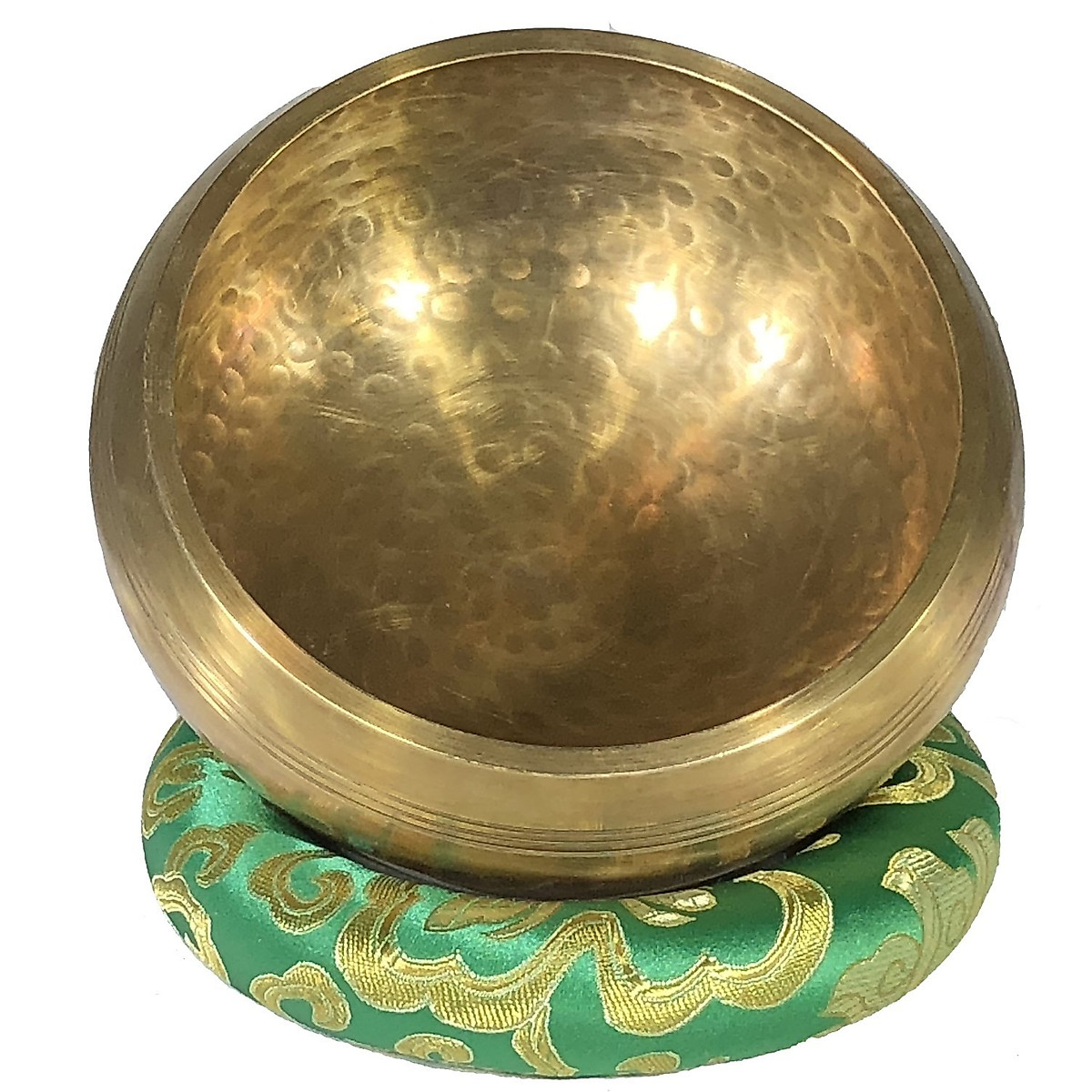 5 Gold Tibetan Meditation Yoga Singing Bowl Set (Large) ~Live Fully Now ~ Tuned to B ~ Hand Hammered Antique healing bowl design ~Wood Striker ~ Himalayan bowl for Meditation, hand yoga, and Chakra