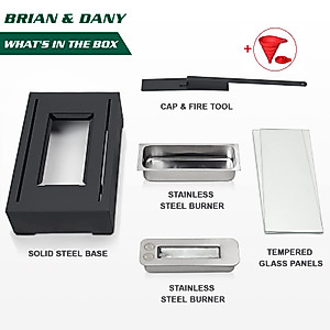 BRIAN & DANY Tabletop Fire Pit, Portable Table Top Firepit Indoor & Outdoor Fireplace, Ethanol Table Top Fire Pit Bowl Gift for Mom