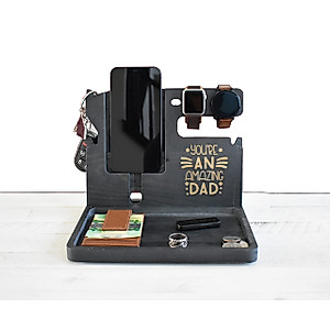 Father’s Day Gift from Daughter, Groomsmen Gift, Charging Station, Docking Station, Desk Organizer, Personalized Gift for Men, Unique Gift