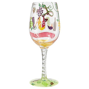 Enesco Designs by Lolita Love You're with Artisan Wine Glass, 1 Count (Pack of 1), Multicolor