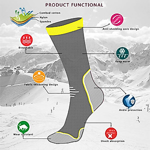 LifeWheel Women & Men Ski Hiking Thick Warm Winter Terry Socks for Trekking Outdoor Sports