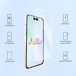 Ailun 3 Pack Screen Protector for iPhone 16 Pro [6.3 inch] with Installation Frame, Tempered Glass, Sensor Protection, Dynamic Island Compatible, Case Friendly
