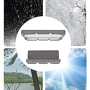 Waterproof Swing Canopy with Seat Cushion Cover 55.9"(L) x 47.2"(W), Outdoor UV Block Sun Shade Canopy of Swing Chair for Garden Park Balcony Backyard Swing Canopy Replacement Cover (Style-5)