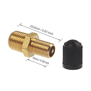 A.I.FORCE 4Pcs 1/8" NPT Brass Schrader Tank Fill Valve with Anti-Corrosion Cap & Replacement Valve Stems