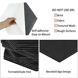 BXI Sound Absorber - 16 Pack Self-adhesive 14.2 X 12.3 X 0.4 Inches Acoustic Absorption Panels, Hexagon Sound Absorbing Panels for Wall and Ceiling Acoustic Treatment